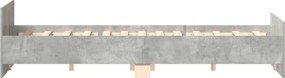 Rám postele s hlavovým a nožním čelem betonově šedý 180x200 cm 3203771