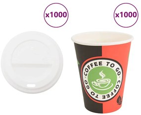Papírové kelímky na kávu s víčky 1000 pcs 4oz 100ml 3325213