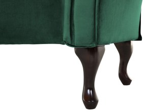 Sametová pravostranná lenoška zelená LATTES Beliani