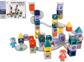 TEDDIES Magnetická kuličková dráha s figurkami / 102 dílků / plast / o