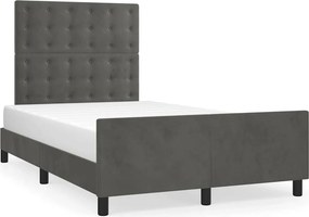 Rám postele bez matrace tmavě šedá 120 x 200 cm samet 3125990