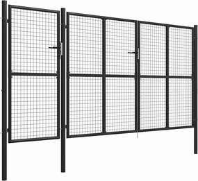 Zahradní brána ocel 400 x 150 cm antracitová 144331