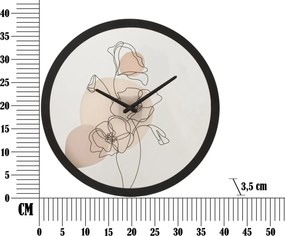 Nástěnné hodiny Flower B 40 cm černé