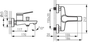 F-Design Seppia, vanová baterie bez sprchové sady, růžové zlato lesklá-černá matná, FD1-SPA-1-25