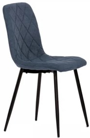 Jídelní židle modrá látka nohy černý kov CT-283 BLUE2