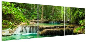 Obraz průzračného lesního toku (150x50 cm)