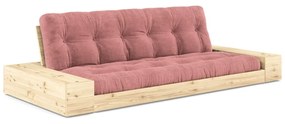 Růžová manšestrová rozkládací pohovka 244 cm Base – Karup Design