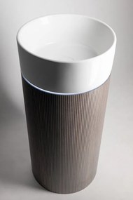Sapho Oasis umyvadlo volně stojící 40 x 89 cm bez otvoru pro baterii bez přepadu keramika bílá/beton infinity AS408-42238