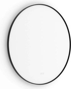 Nimco - Zrcadlo s LED osvětlením, průměr 80 cm, dvěma dotykovými senzory, černá ZPC 61002RVX-90