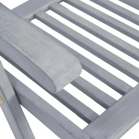 Zahradní polohovací židle s poduškami 8 ks šedé akáciové dřevo,  3075151
