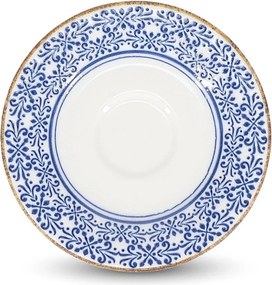 Bílý/modrý porcelánový podšálek ø 14 cm Azul – BonBistro