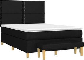 Box spring postel s matrací černá 140x200 cm textil 3137079
