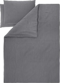 Livarno® Mušelínové ložní povlečení, 200 x 220 cm, 70 x 90 cm (tmavě šedá)