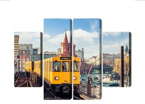 Vícedílný obraz Žlutý Vlak V Berlíně Na Železničních Tratích Nedostatek Nedostatek Plátno Canvas 200x150