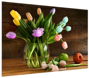 Obraz tulipánů ve váze (100x70 cm)