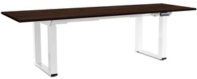 Výškově nastavitelný stůl OfficeTech Strong 240 x 80 cm, bílá podnož, wenge