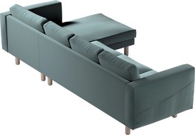 Potah na pohovku IKEA Norsborg 4-místná se šezlongem barva zelená látka sametová