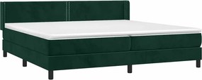 Box spring postel s matrací tmavě zelená 200x200 cm samet 3130922