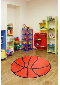 Oranžový dětský protiskluzový koberec Conceptum Hypnose Basketball, ø 140 cm
