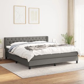 Box spring postel s matrací tmavě šedá 160x200 cm textil,  3129962