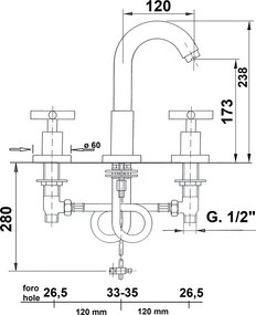 Sapho Sapho, AXIA tříprvková umyvadlová baterie bez výpusti, chrom, 502/S