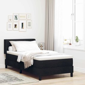 Postel s boxspringem s čelo Černý 200 x 100 cm textil 3341092
