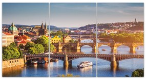 Malvis ® Pražské mosty Velikost: třídílný obdélník - 120x80 cm