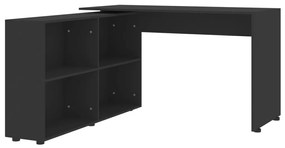 vidaXL Rohový psací stůl černý kompozitní dřevo