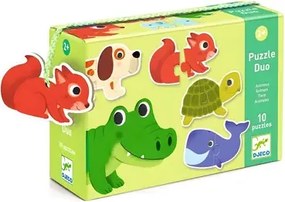 DJECO Puzzle Zvířátka / Skládačka / 10x2 dílky / velké dílky