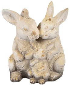 Béžovo-hnědá dekorativní figurka králíčci rodinka - 26*18*33 cm