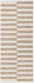 Bílý/světle hnědý oboustranný/ručně tkaný vlněný běhoun 80x200 cm Vika – Hanse Home