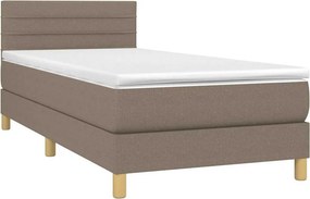 Box spring postel s matrací a LED taupe 100x200 cm textil 3133777