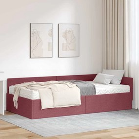 Rohový rám postele s matrací Jiný s čelo 2 ks Šedá textil 3393600