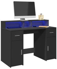 Psací stůl s LED světly černý 120 x 55 x 91 cm kompozitní dřevo 3309412