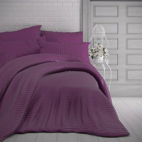 Kvalitex satén povlečení s proužkem PURPUROVÉ 1+2, 200x200, 70x90cm