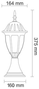 LED Venkovní lampa FLORENCJA 1xE27/10W/230V IP43
