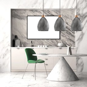 Toolight - Retro skleněná stropní lampa E27 60W APP897-1CP, černá, OSW-05697