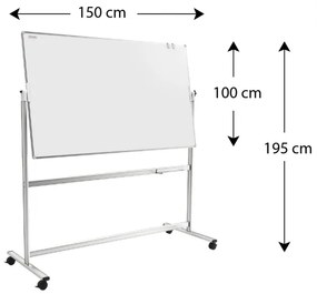 Mobilní tabule 150 x 100 cm ALLboards CERAMIC TOS1510P3