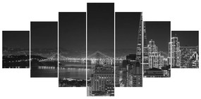 Černobílý obraz - noční město (210x100 cm), 40 dalších rozměrů