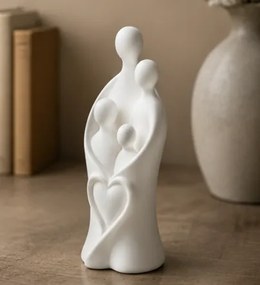 soška, dekorativní, téma rodina a láska, 12,5x6 cm, plast, barva bílá, Dekorino SF20260018