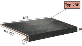 Vinylový schod Vinylové schody Brased Objectline Step 2BP - 1068 Metallic černý