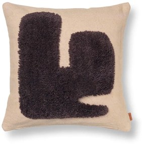 Ferm Living Polštář Lay Cushion, Sand/Dark Brown