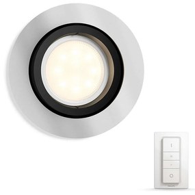 Hue White Ambiance Stropní podhledové svítidlo Philips Milliskin 50411/48/P7 GU10 stříbrné