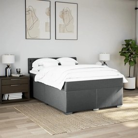 Box spring postel s matrací tmavě šedý 140 x 190 cm textil 3288191