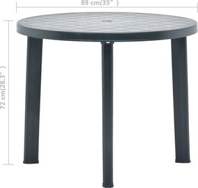 vidaXL Zahradní stůl 89 cm plast [48806] Barva: Zelená