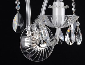 1 Arm Silver wall light with crystal almonds