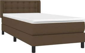 Box spring postel s matrací tmavě hnědá 90x200 cm textil 3130004