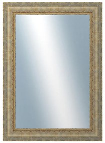 DANTIK - Zarámované zrcadlo - rozměr s rámem cca 50x70 cm z lišty ZVRATNÁ bílozlatá plast (3067)
