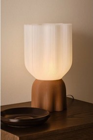 Bílá/hnědá plastová stolní lampa (výška 27 cm) Camier – Jotex