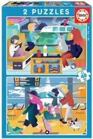EDUCA Puzzle Cestování / 2x48 dílků / od 3 let